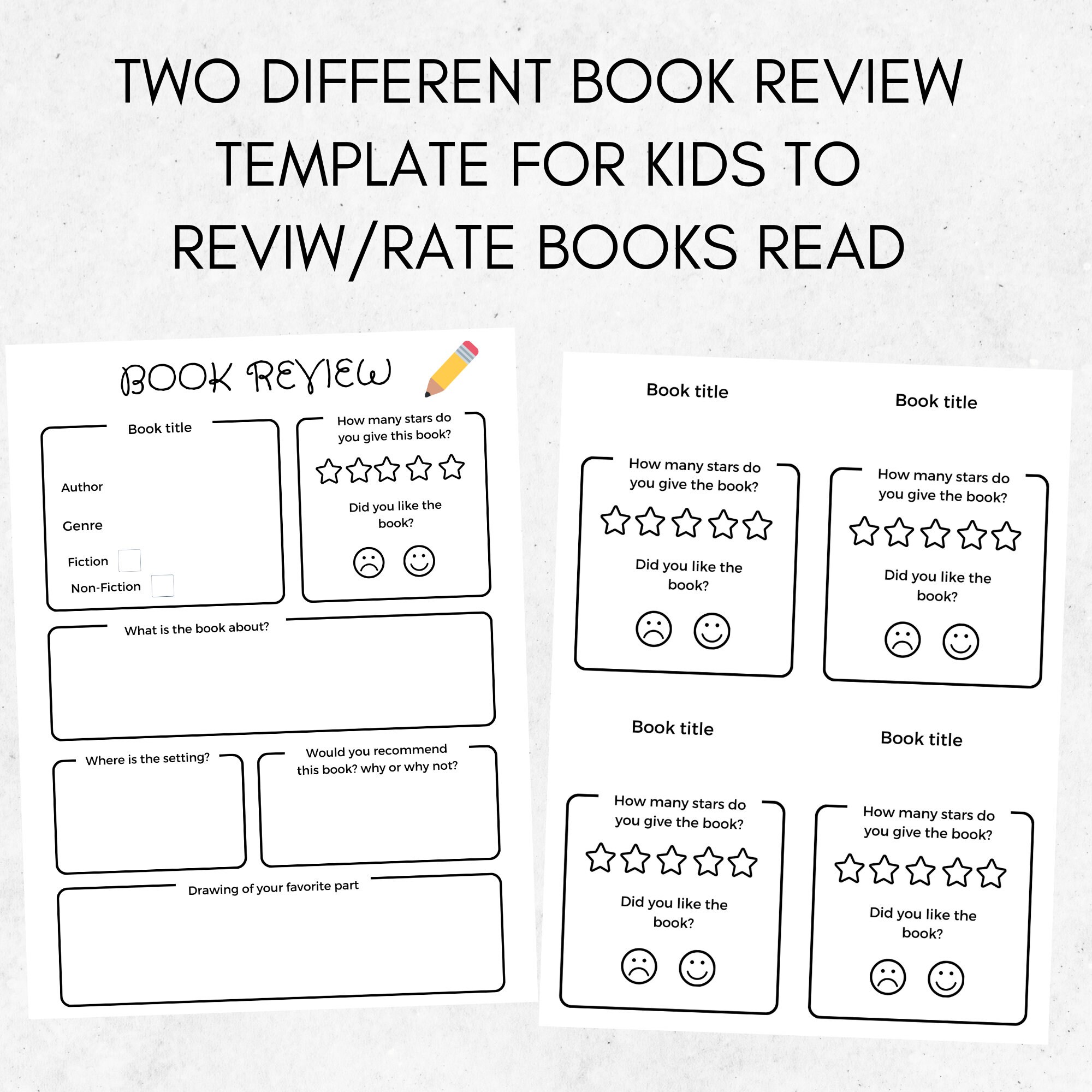 Educational Kids Book Review Book Review Template Kids Activity Sheet ...