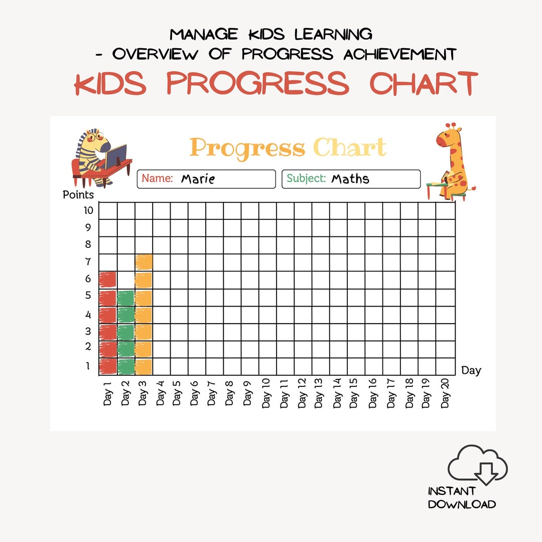 Buy Kids Learning Progress Chart Printable Learning Progress Chart ...