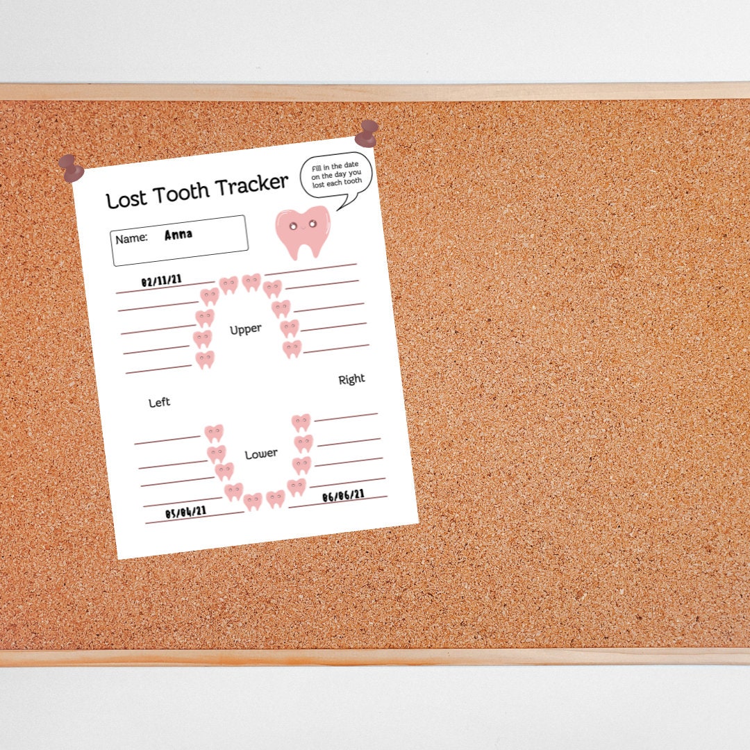 Kids Lost Tooth Tracker Children's Lost Tooth Chart - Etsy