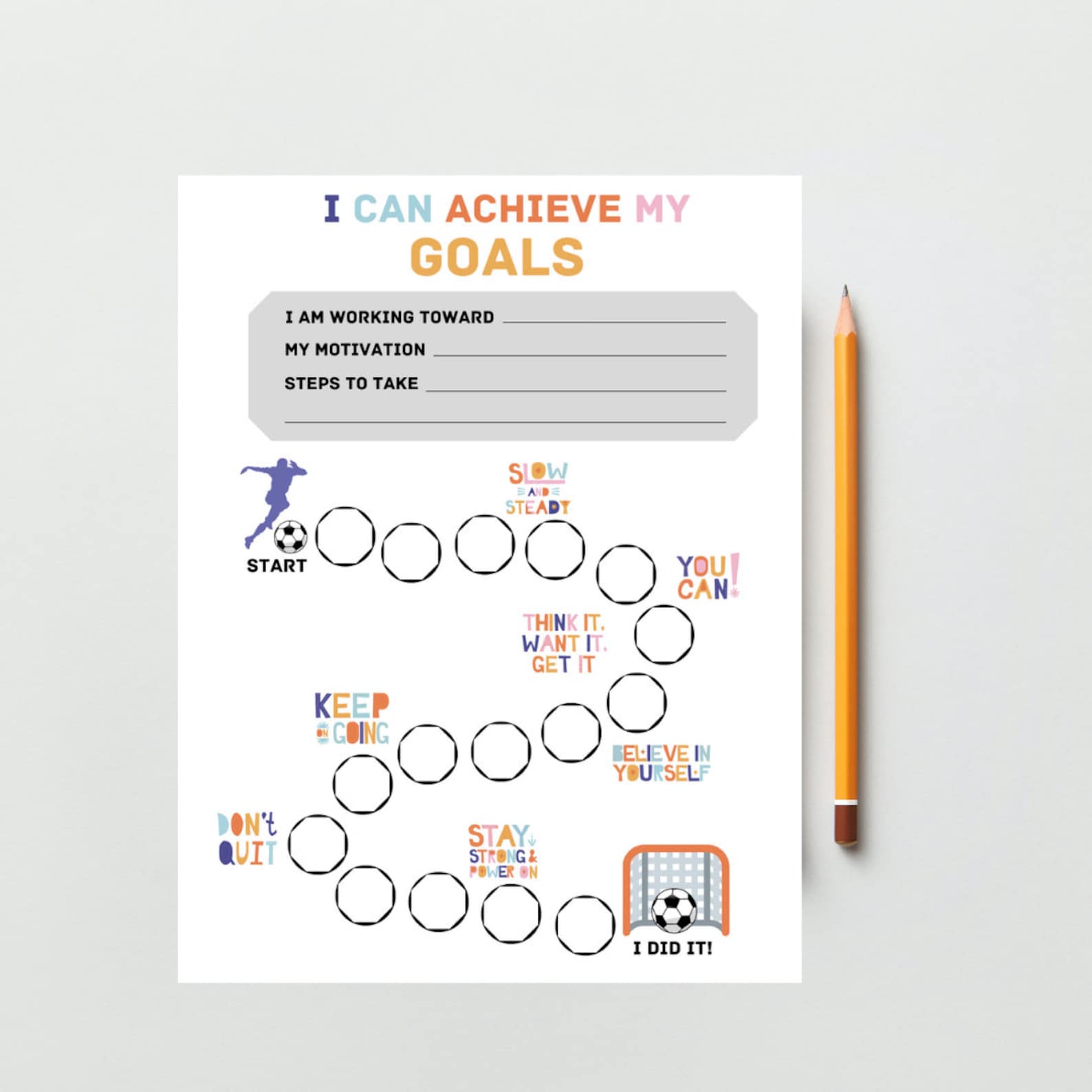 Kids Goal Manager and Tracker Chart Printable Goal Manager and Tracker ...