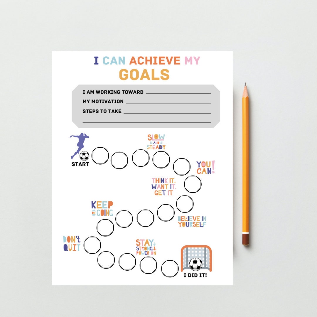 Kids Goal Manager and Tracker Chart Printable Goal Manager and Tracker ...