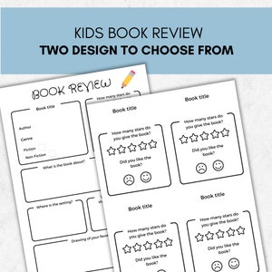 Educational Kids Book Review | Book Review Template | Kids Activity ...