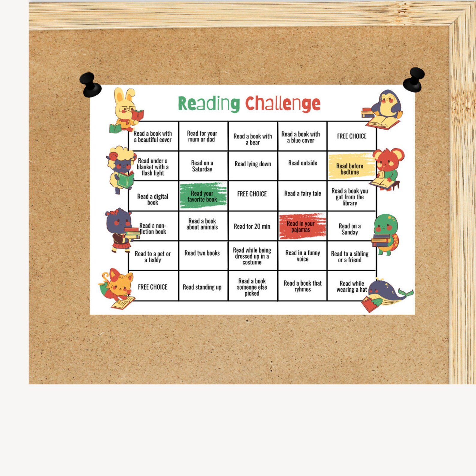 Kids Reading Challenge Printable Kids Reading Chart Daily Reading Home ...