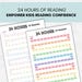 Reading Chart Tracker | Reading Log Printable | 24 Hours of Reading ...
