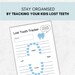 Kids Lost Tooth Tracker in Blue Children's Lost Tooth Chart Lost Tooth ...