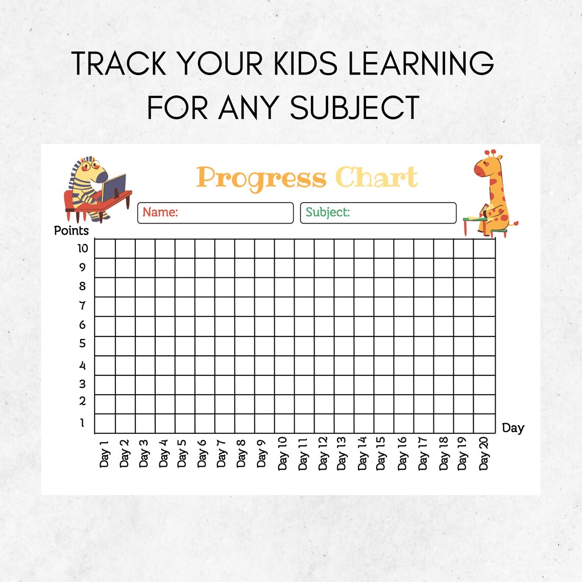 Kids’ Learning Progress Chart | Printable Learning Progress Chart ...