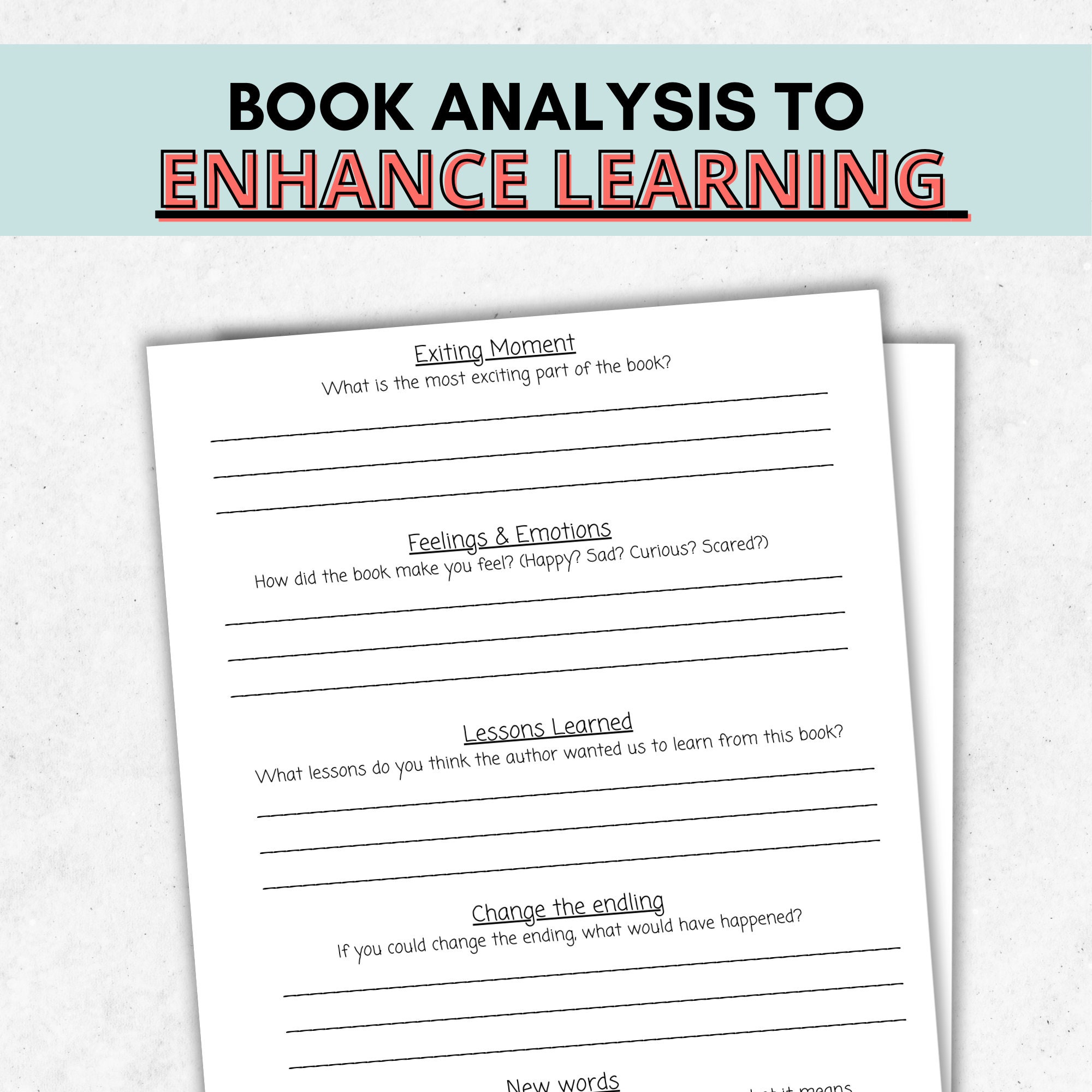 Educational Kids Book Analysis | Book Analysis Template | Kids Book ...