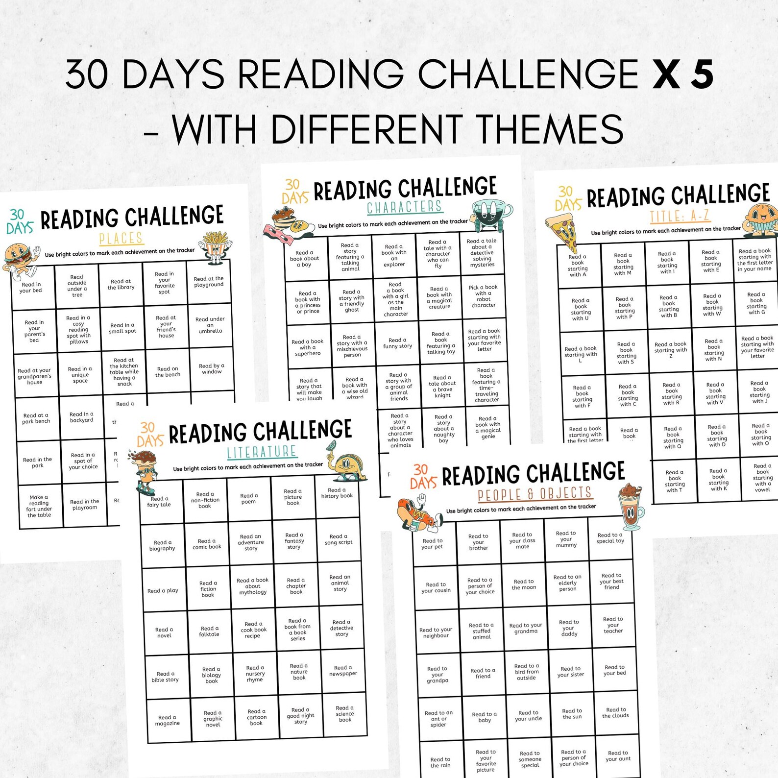 Kids’ Reading Challenge | Printable Kids Reading Chart | Daily Reading ...