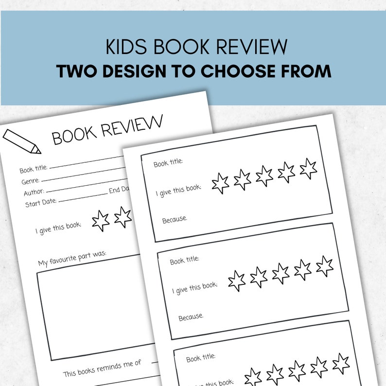 Educational Kids Book Review | Book Review Template | Kids Activity ...