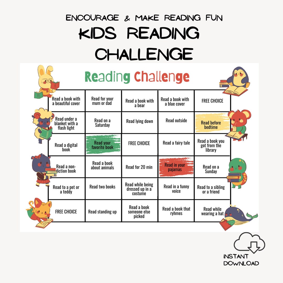 Kids Reading Challenge Printable Kids Reading Chart Daily Reading Home ...