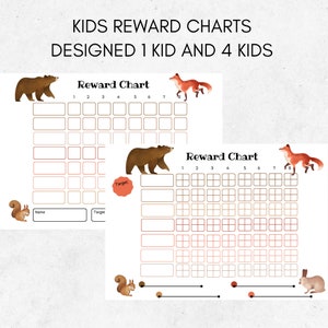Kids Reward Chart Multiple Kids Reward Chart Editable & Printable ...
