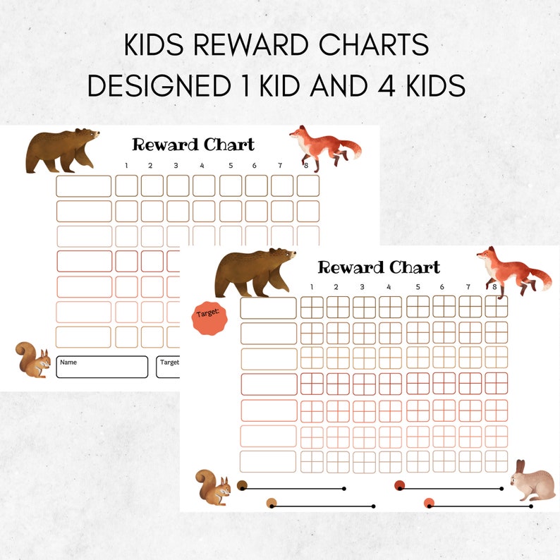 Kids Reward Chart Multiple Kids Reward Chart Editable & Printable ...