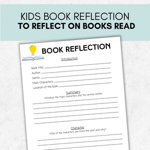 Educational Kids Book Reflection Book Reflection Template Kids Book ...