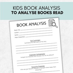Educational Kids Book Analysis | Book Analysis Template | Kids Book ...