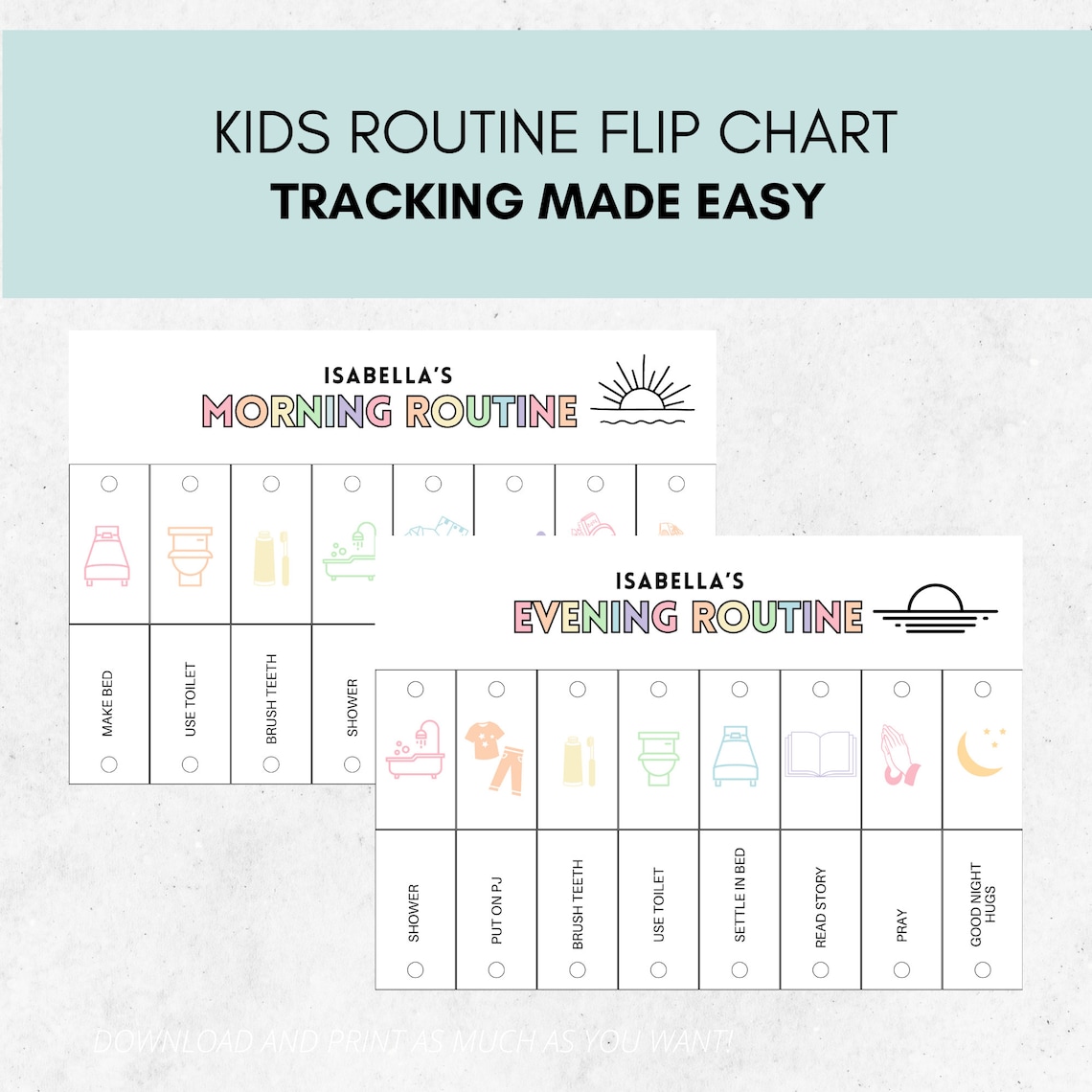 Kids Routine Flip Chart | Morning Routine | Bedtime Routine | After ...