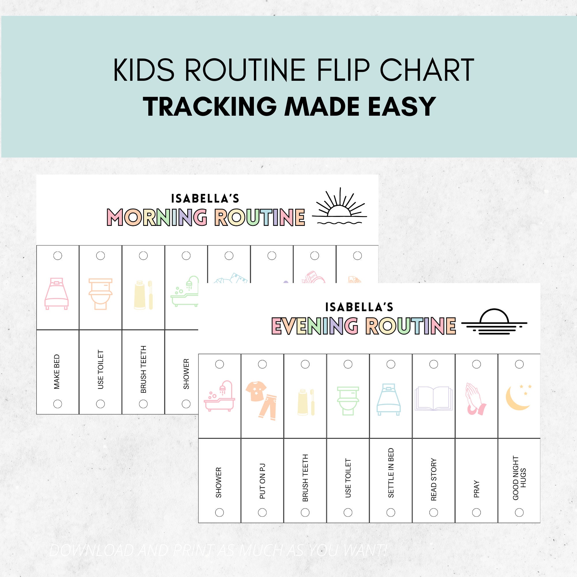 Kids Routine Flip Chart Morning Routine Bedtime Routine After School ...