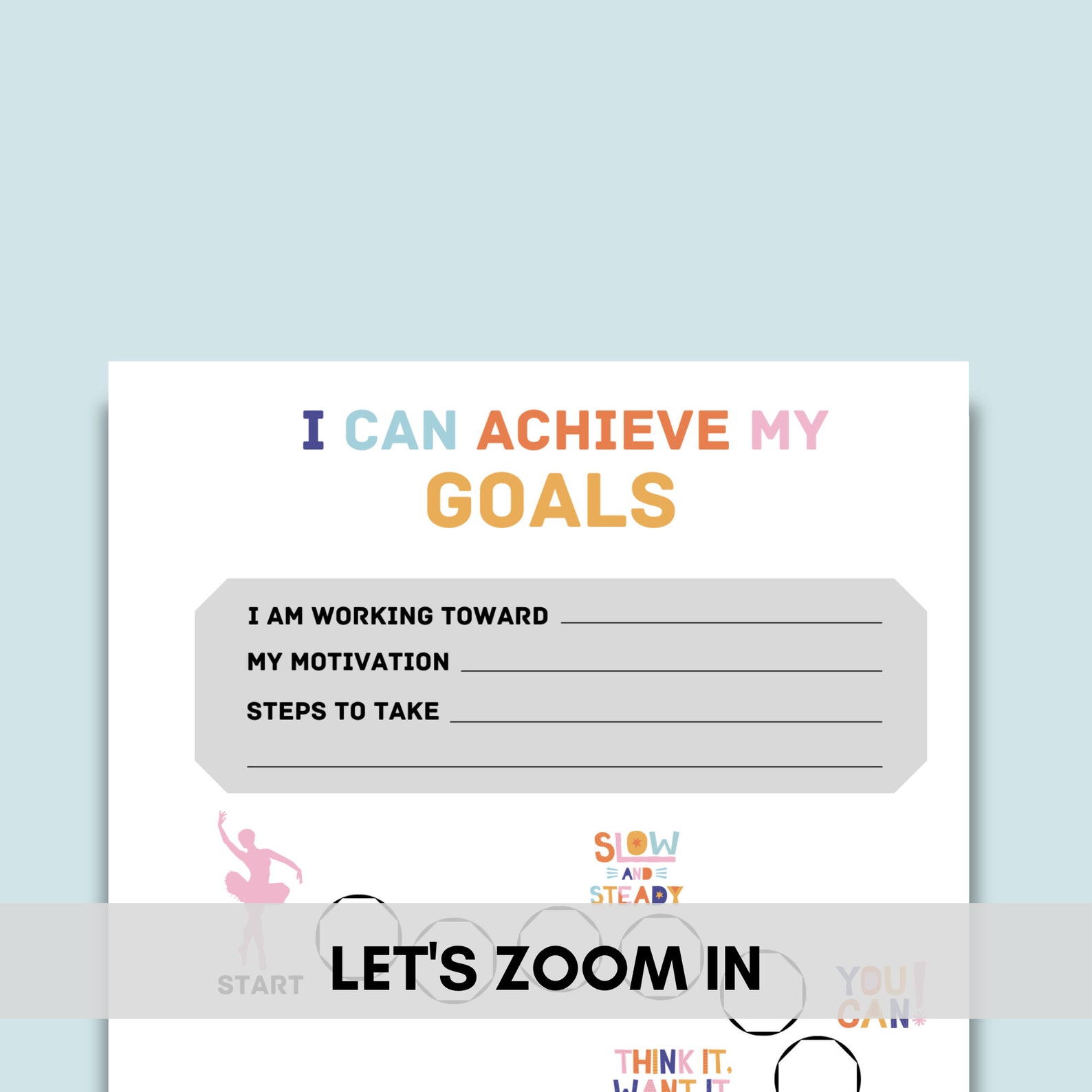 Kids Goal Manager and Tracker Chart | Printable Goal Manager and ...