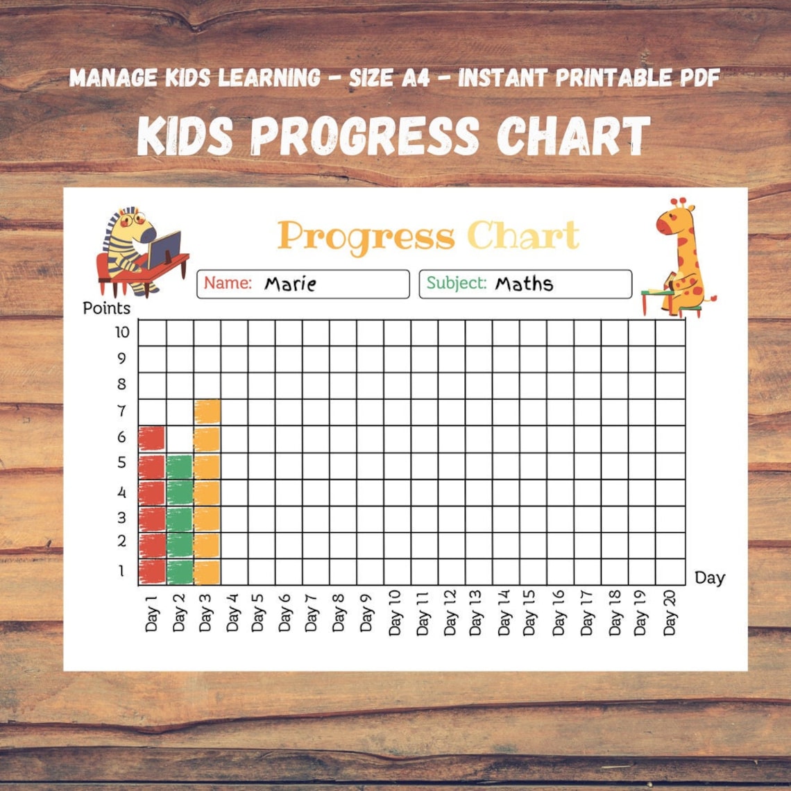 Kids Learning Progress Chart Printable Learning Progress | Etsy