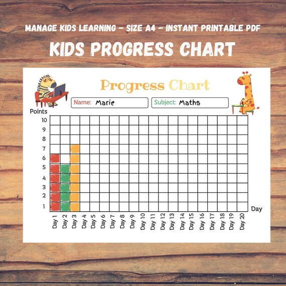 Kids Learning Progress Chart Printable Learning Progress | Etsy