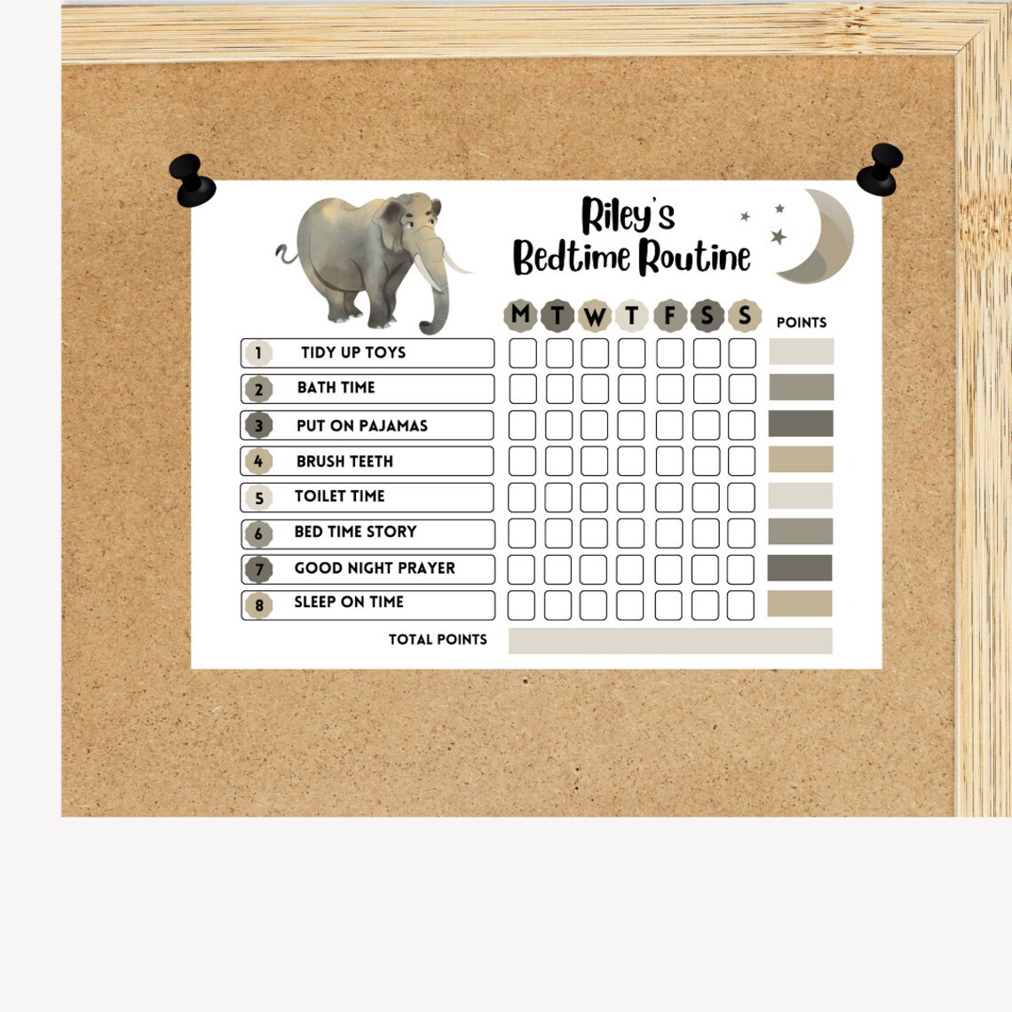 Kids Bedtime Routine Chart Customizable Bedtime Schedule - Etsy