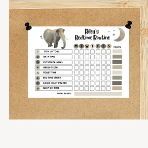 Kids Bedtime Routine Chart Customizable Bedtime Schedule - Etsy