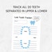 Kids Lost Tooth Tracker in Blue Children's Lost Tooth Chart Lost Tooth ...