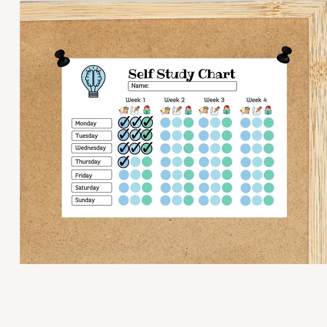 Kids Study Tracker & Planner Study Checklist Chart - Etsy