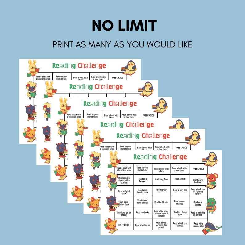 Kids’ Reading Challenge | Printable Kids Reading Chart | Daily Reading ...