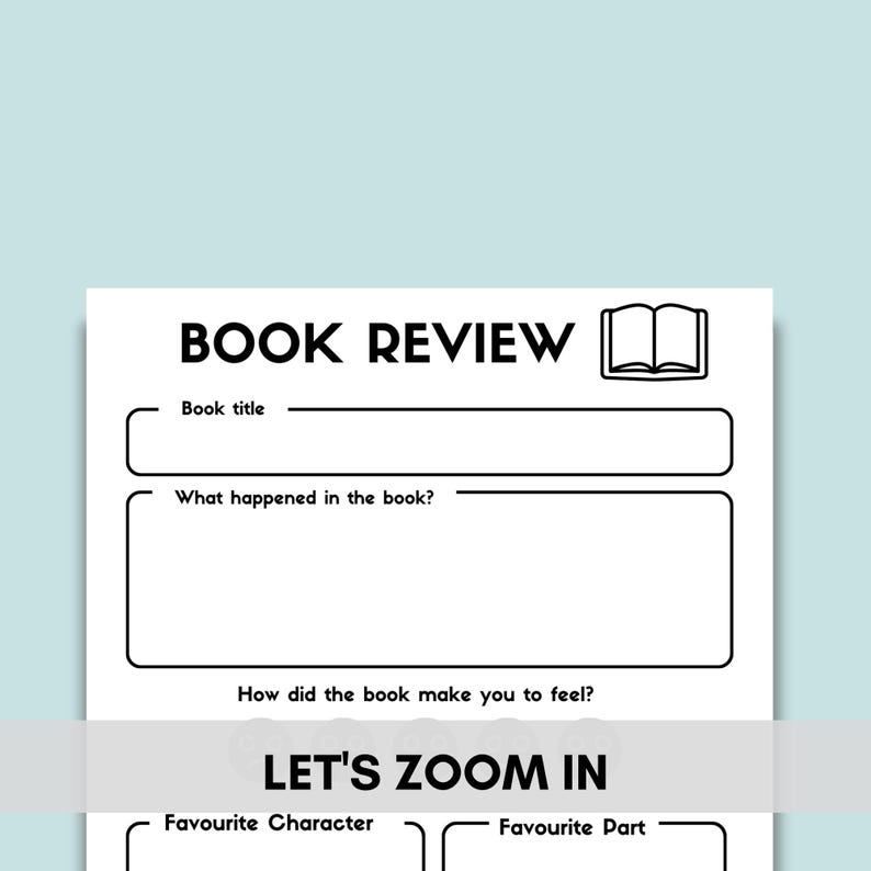 Kids Book Review Template: Printable Activity Sheet (digital Print) - Etsy