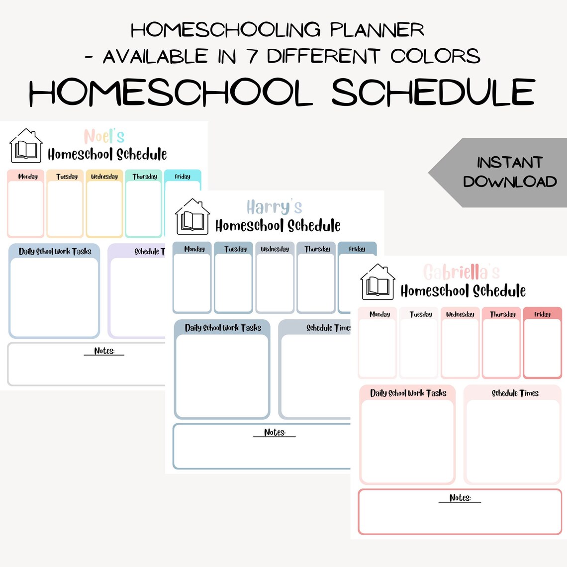 Kids Homeschool Schedule Kids Learning Planner - Etsy