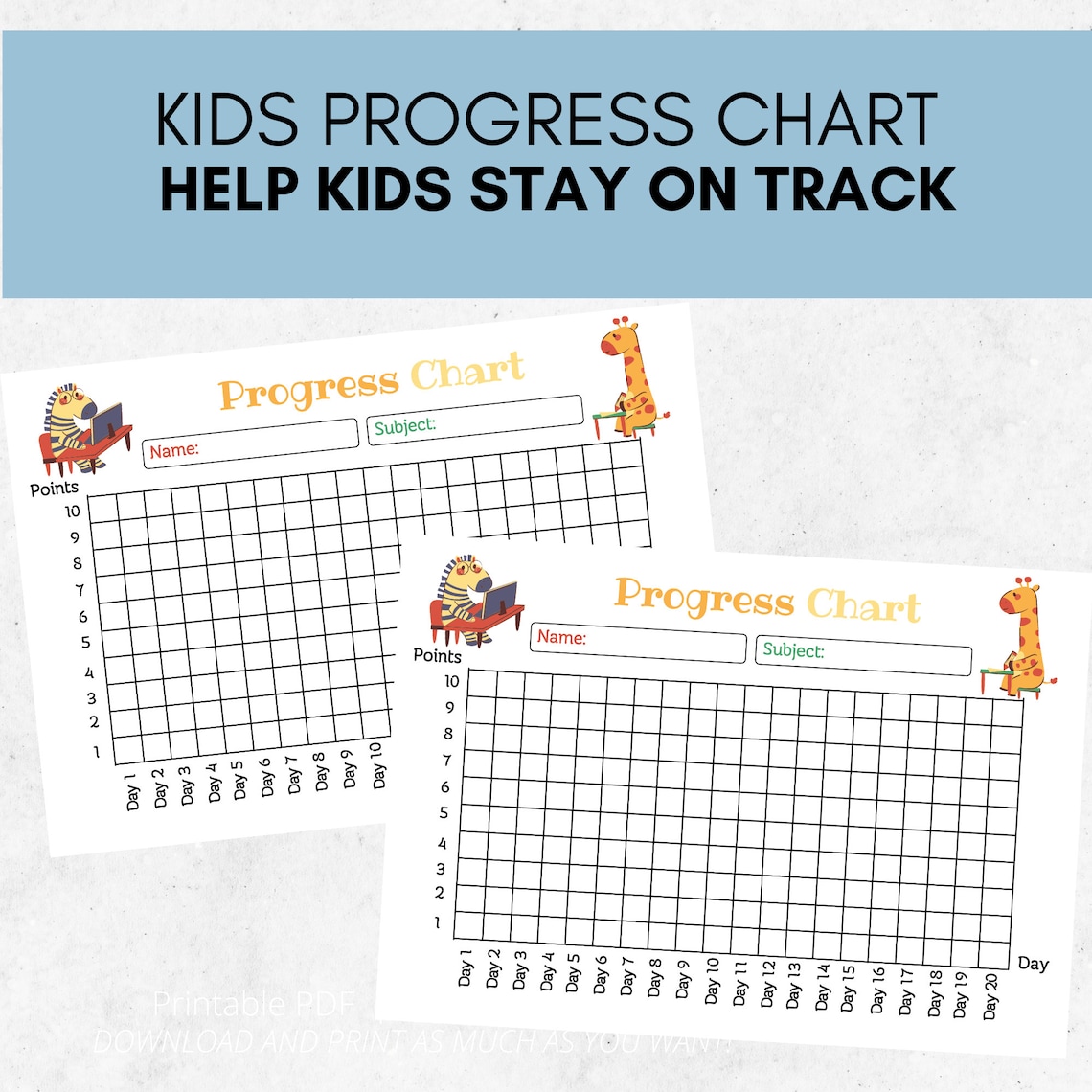 Kids’ Learning Progress Chart | Printable Learning Progress Chart ...
