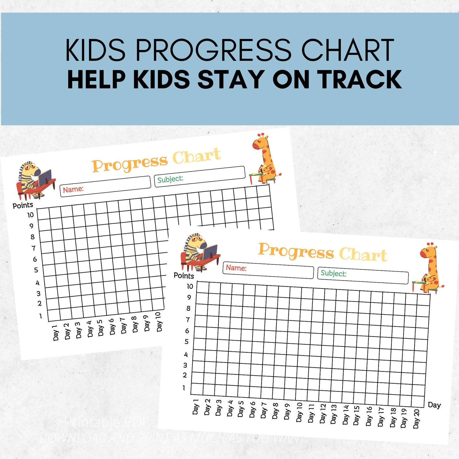Kids’ Learning Progress Chart | Printable Learning Progress Chart ...