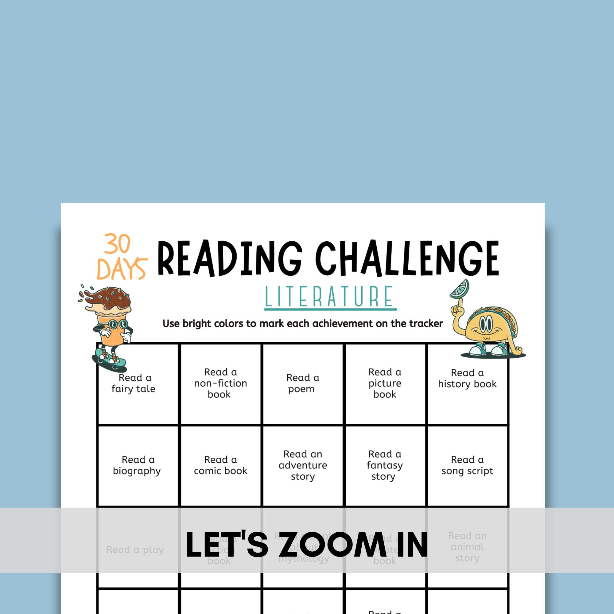 Kids’ Reading Challenge | Printable Kids Reading Chart | Daily Reading ...