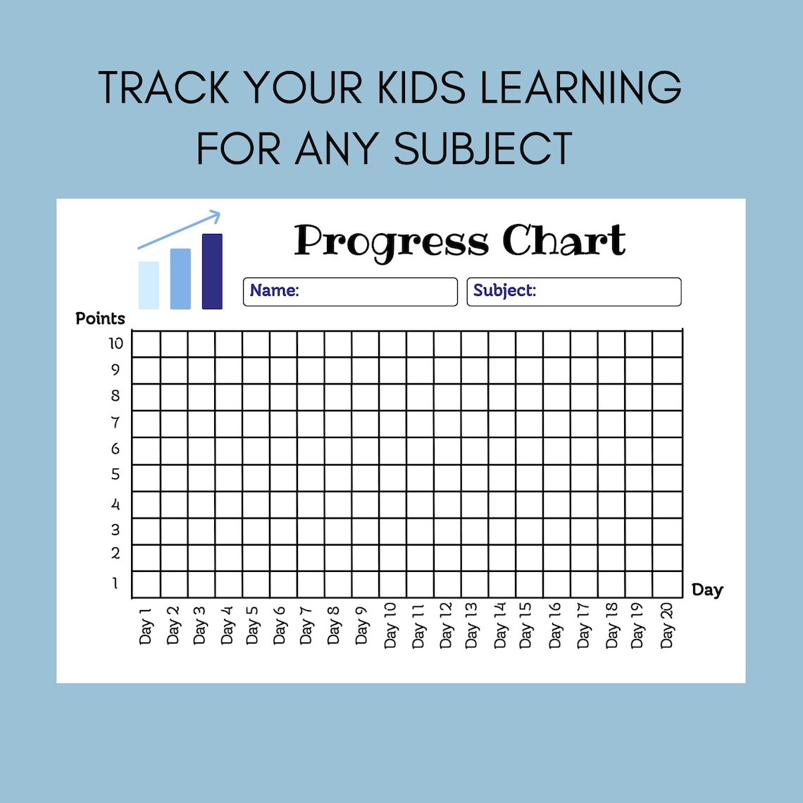 Printable Kids Learning Progress Chart: Homeschool Tracker (instant ...
