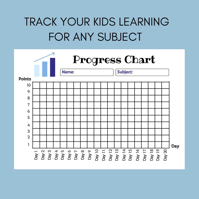 Printable Kids Learning Progress Chart: Homeschool Tracker (instant ...