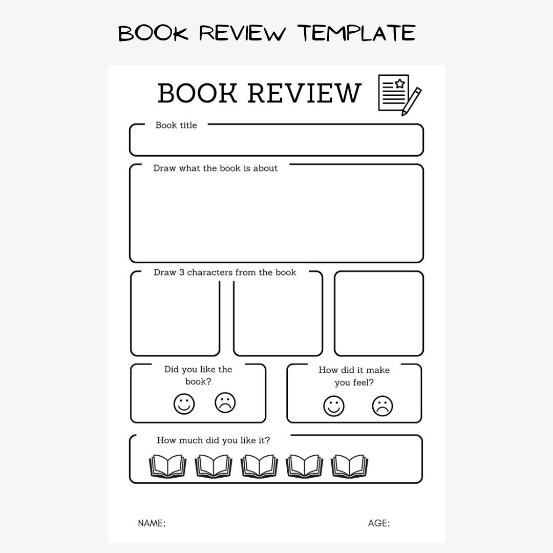 Educational Kids Book Review Book Review Template Kids Activity Sheet ...