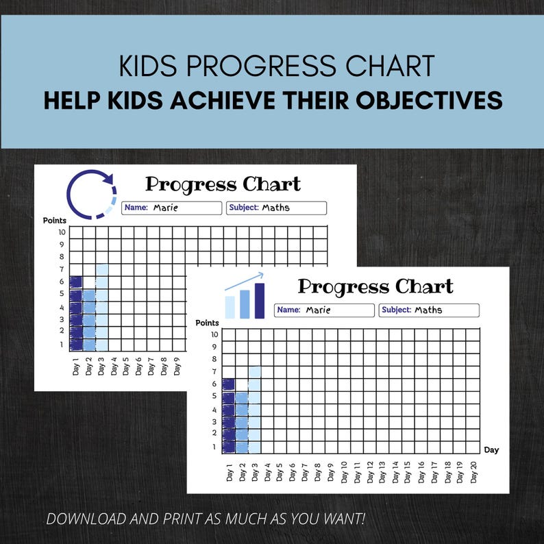 Printable Kids Learning Progress Chart: Homeschool Tracker (instant ...