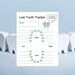 Kids Lost Tooth Tracker in Green Children's Lost Tooth Chart Lost Tooth ...