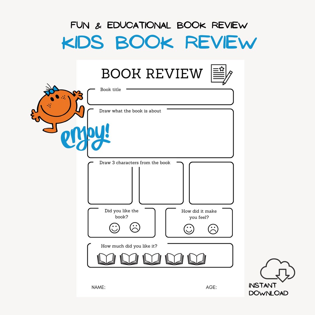 Educational Kids Book Review Book Review Template Kids Activity Sheet ...