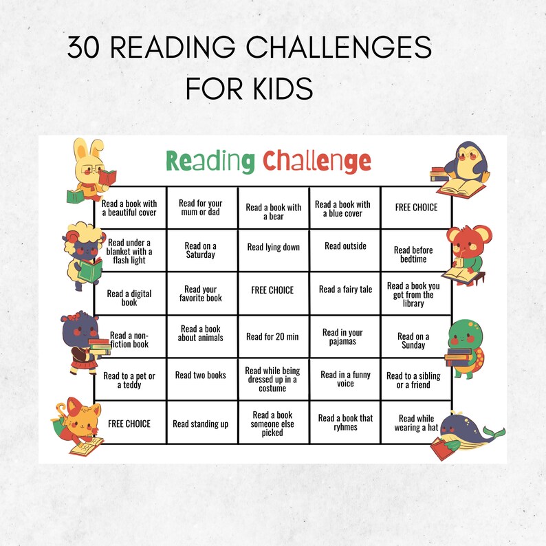 Kids’ Reading Challenge | Printable Kids Reading Chart | Daily Reading ...