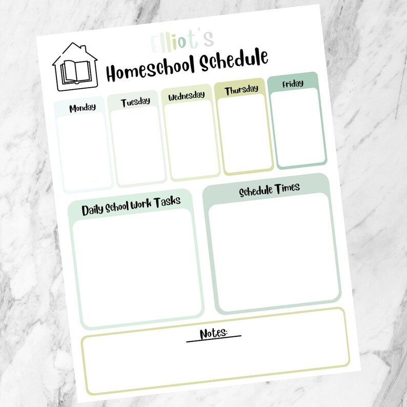 Kids Homeschool Schedule Kids Learning Planner | Etsy