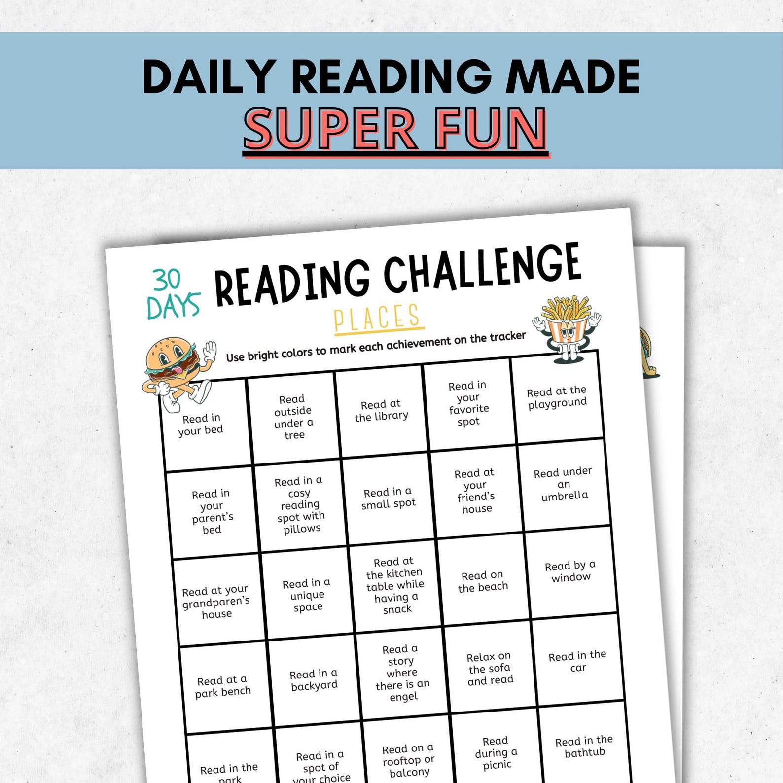 Kids’ Reading Challenge | Printable Kids Reading Chart | Daily Reading ...