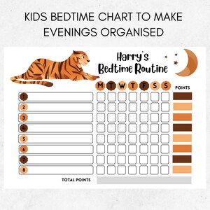 Kids Bedtime Routine Chart | Customizable Bedtime Schedule | Kids ...