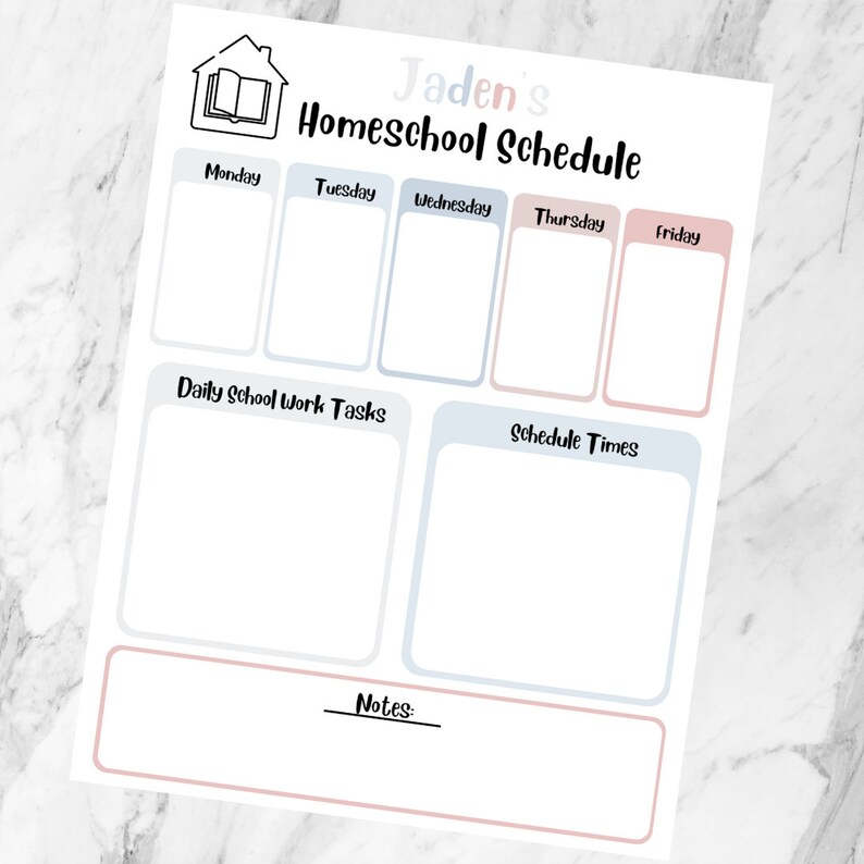 Kids Homeschool Schedule Kids Learning Planner - Etsy