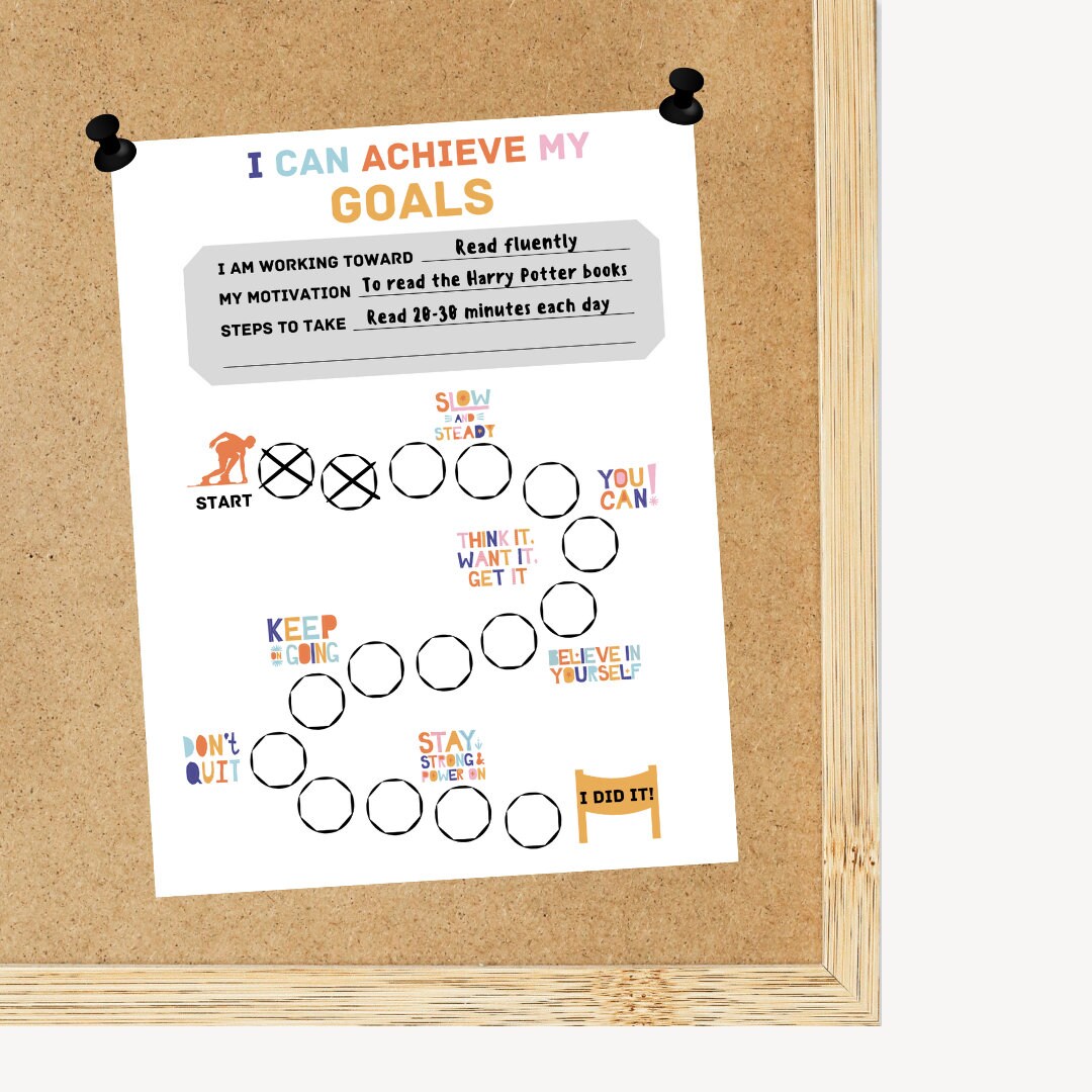 Kids Goal Manager and Tracker Chart Printable Goal Manager and Tracker ...