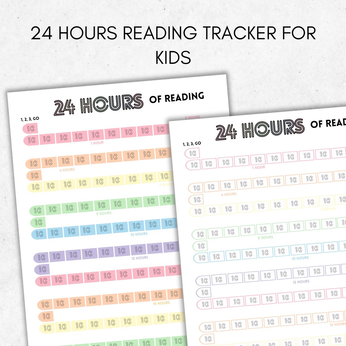Reading Chart Tracker | Reading Log Printable | 24 Hours of Reading ...