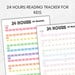 Reading Chart Tracker | Reading Log Printable | 24 Hours of Reading ...
