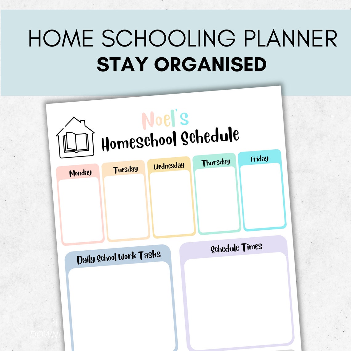 Kids Homeschool Schedule Kids Learning Planner Homeschooling Schedule ...