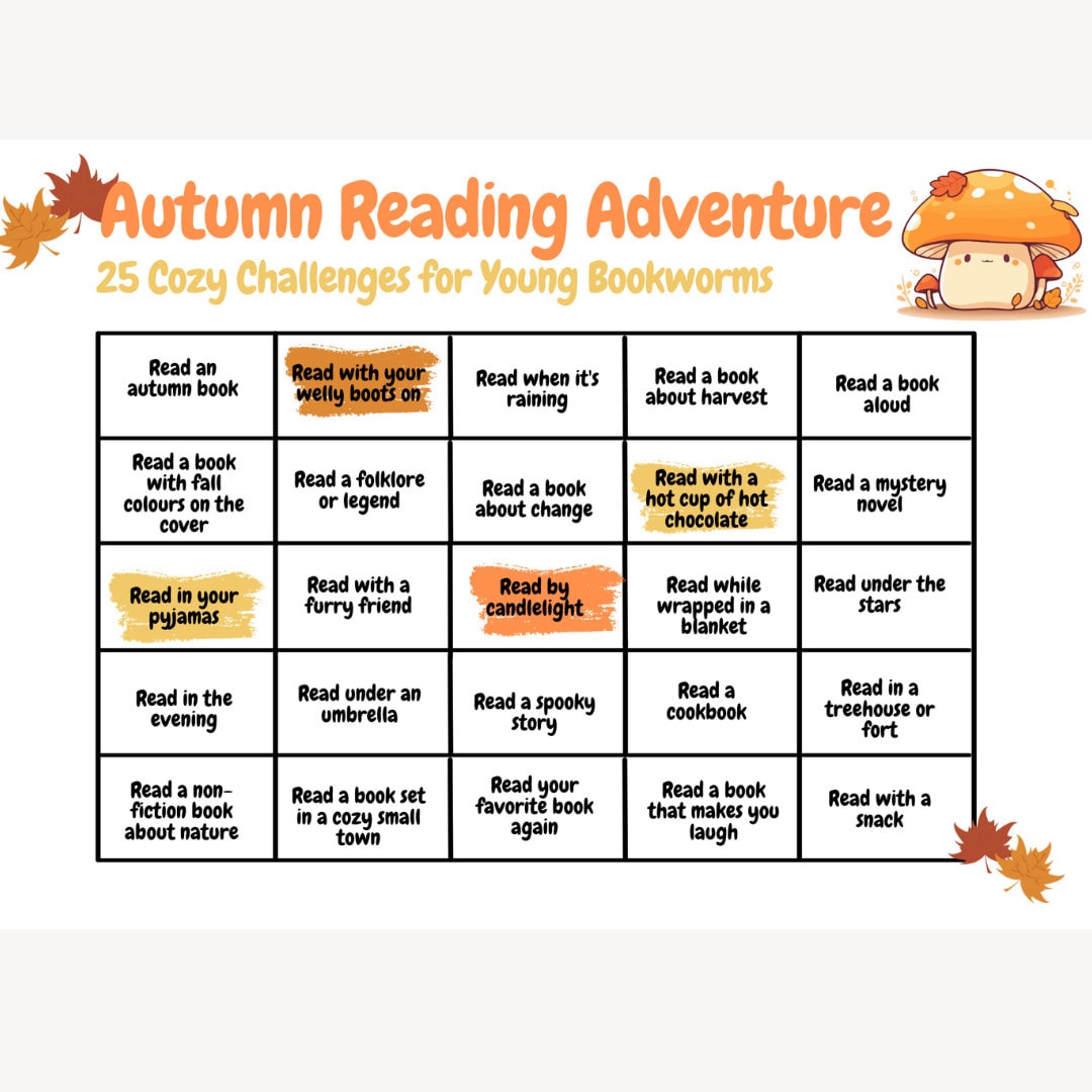 Kids Autumn Reading Adventure Printable Kids Reading Chart Daily ...