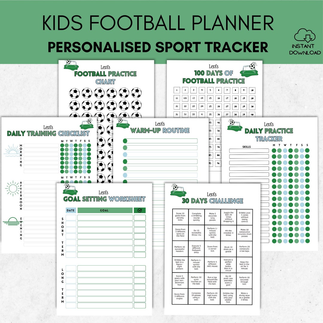Kids Football Planner | Football Template | Football Schedule ...